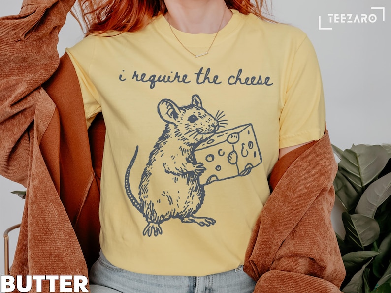 Funny Mouse T-shirt: Comfort Colors, Cheese Lover, Graphic Tee - Etsy