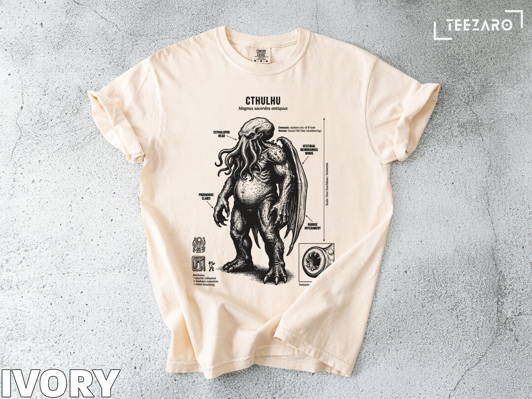 Cthulhu T-shirt: Great Old One, Cephalopod Head, Prodigious Claws ...