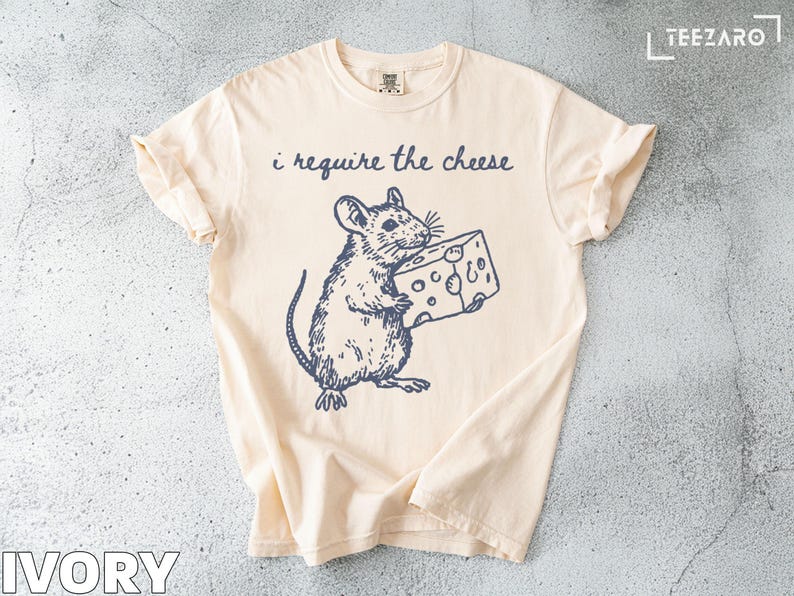 Funny Mouse T-shirt: Comfort Colors, Cheese Lover, Graphic Tee - Etsy