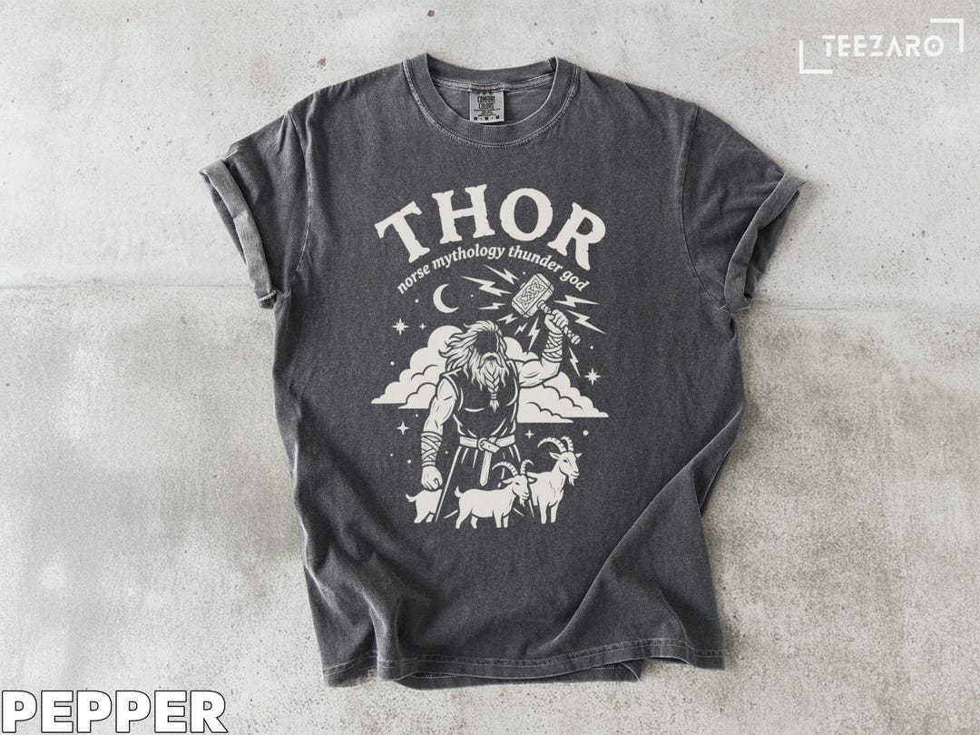 Thor Norse Mythology T-shirt | Viking Mjolnir Thunder God Apparel - Etsy