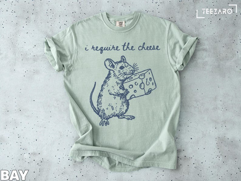 Funny Mouse T-shirt: Comfort Colors, Cheese Lover, Graphic Tee - Etsy
