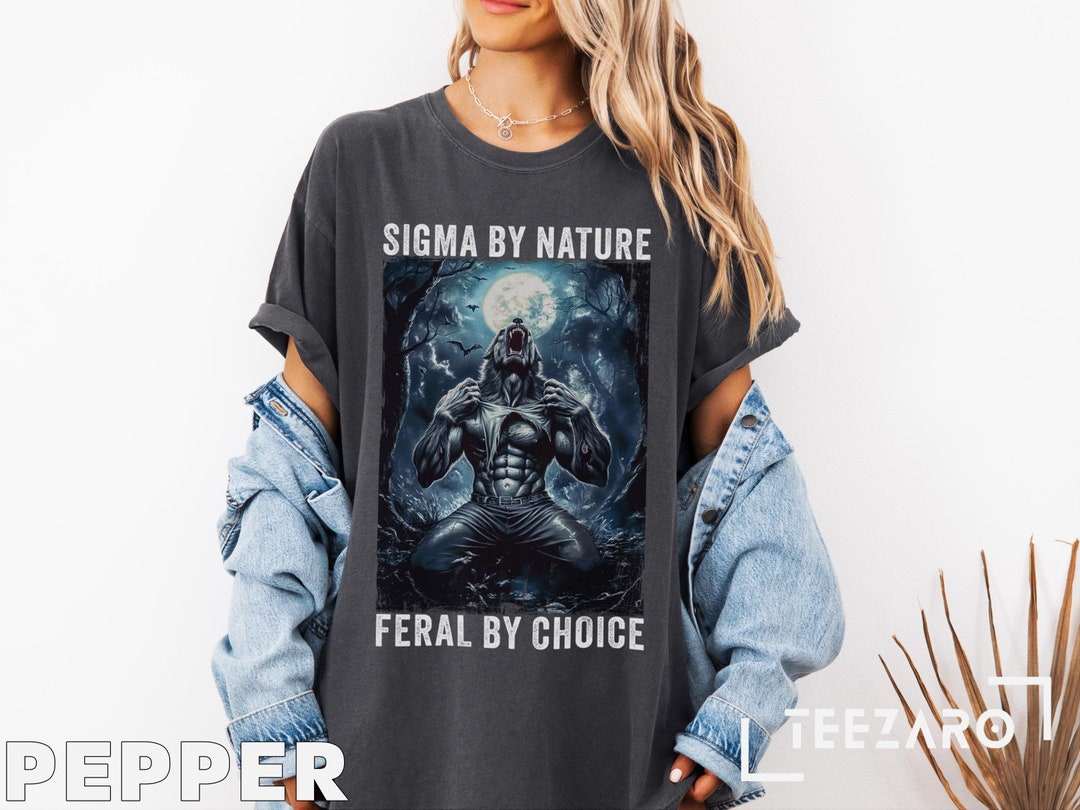 Wolf Ripping Shirt, Funny Werewolf Tee, Vintage Sigma Wolf Graphic Top ...