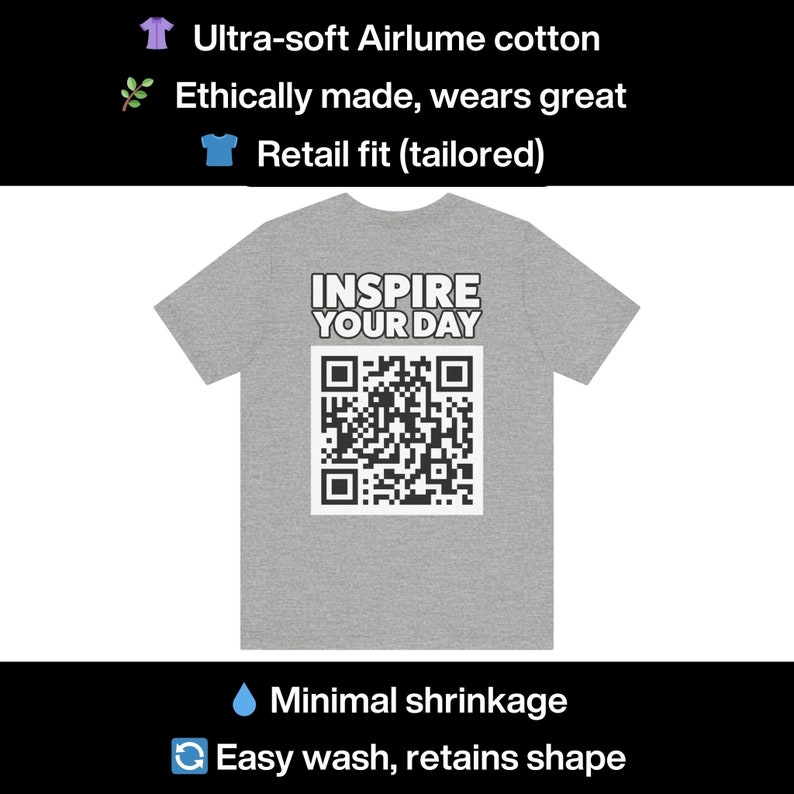 Motivational QR Code T-shirt, Positive Affirmation Tee, Inspirational ...