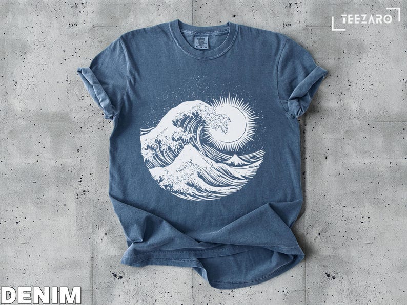 Wave T-shirt, Japanese Art Comfort Colors Tee - Etsy