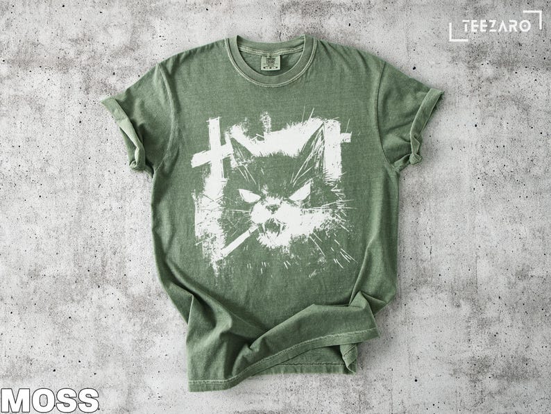 Grumpy Smoking Cat Graphic T-shirt, Edgy Black Cat Art - Etsy Australia