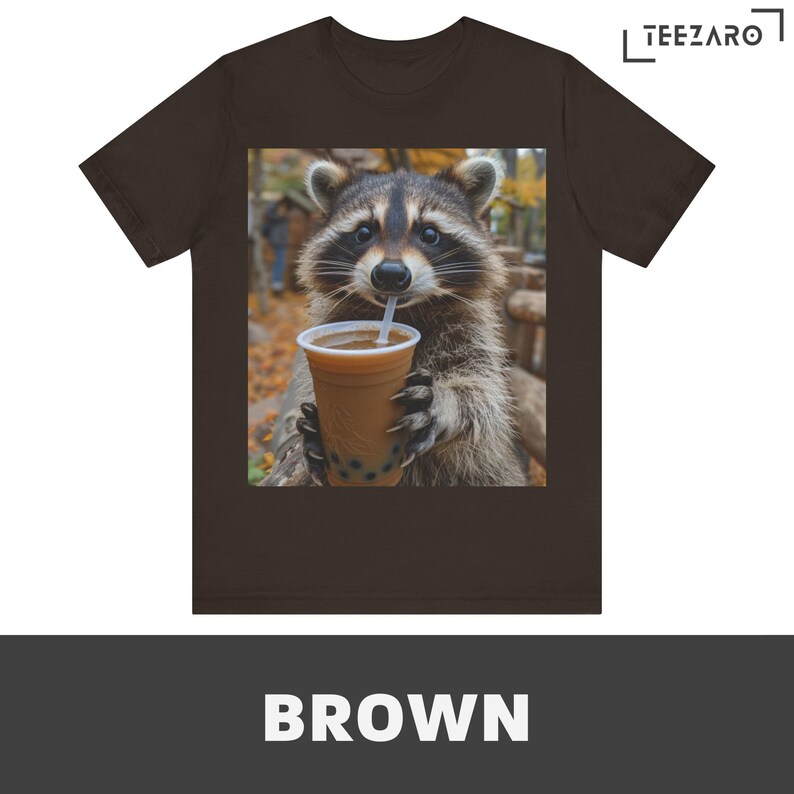 Funny Raccoon Drinking Boba T-shirt, Cute Bubble Tea Meme Shirt ...