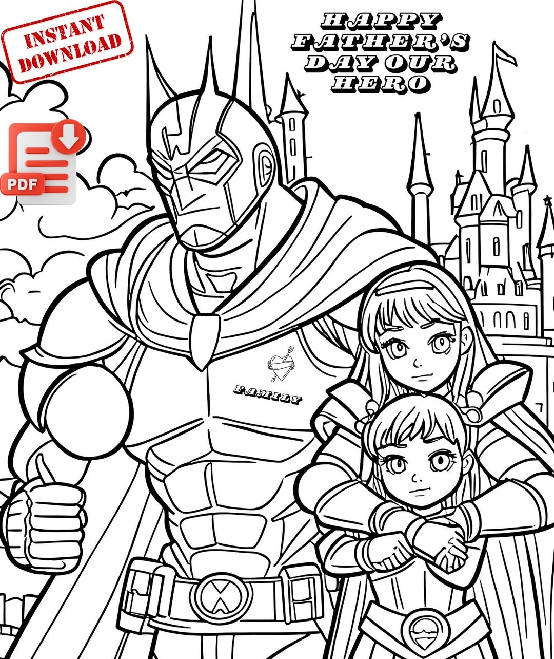 Best Father's Day Gift, Happy Father's Day Coloring Page for Superhero ...