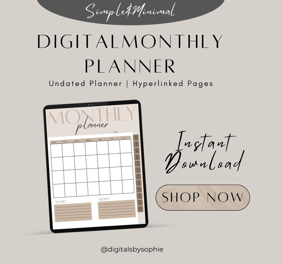 Monthly Planner 2024 Digital Planner 2024 Weekly & Monthly Planner ...