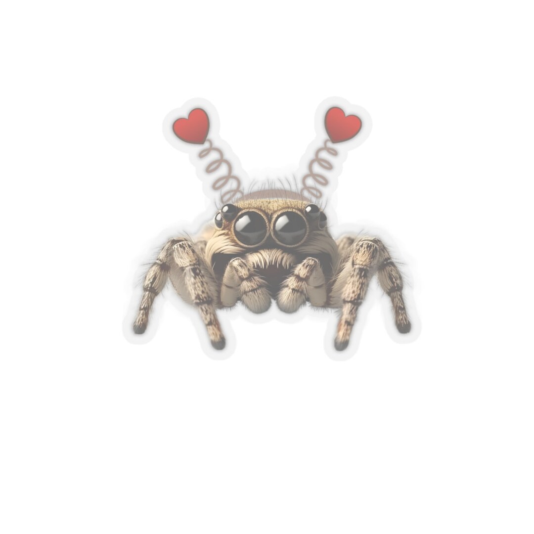 Valentines Day Jumping Spider Sticker, Heart Spider Sticker - Etsy