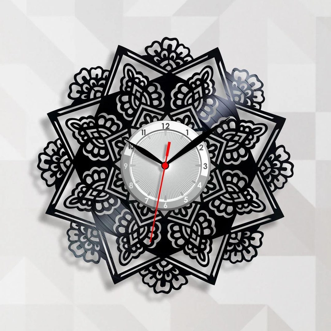 Mandala Vinyl Wall Clock Record Wall Clock Wall Hanging Decor Over the ...