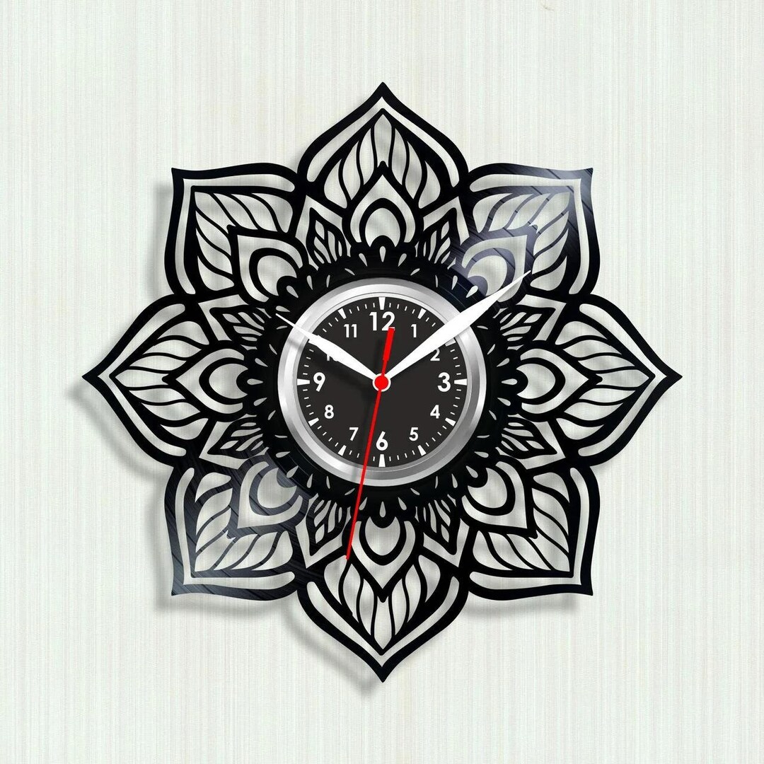 Mandala Vinyl Wall Clock Record Wall Clock Wall Hanging Decor Over the ...