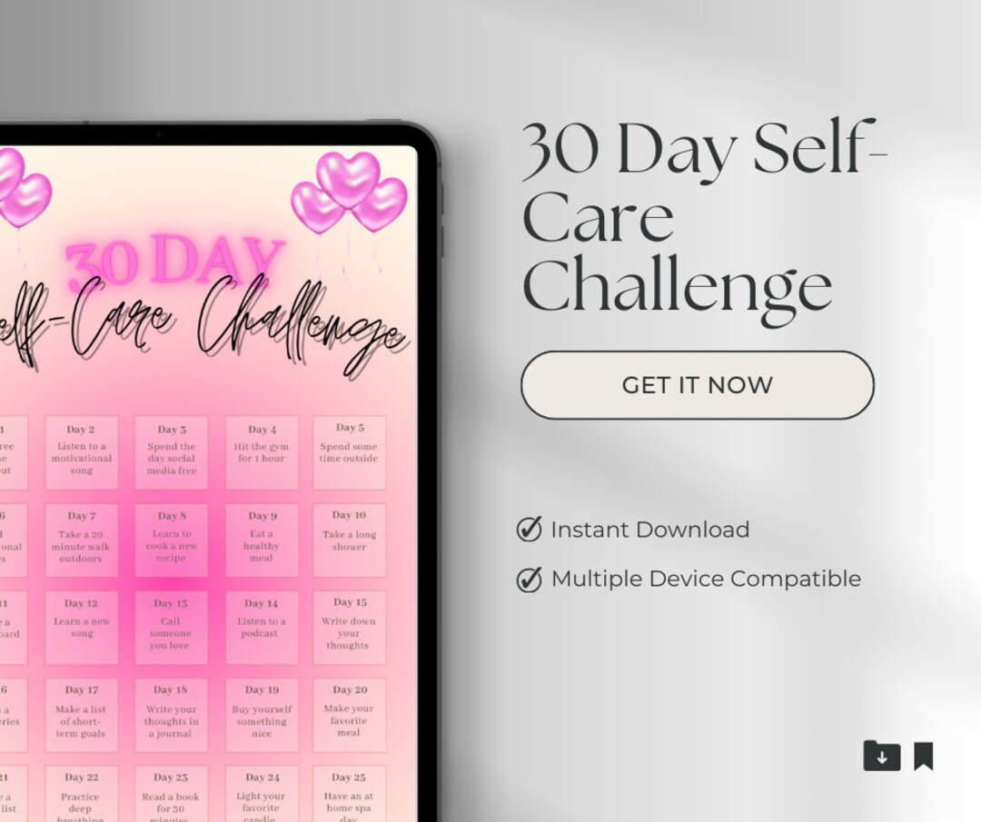 30 Day Self- Care Challenge|printable Planner - Etsy