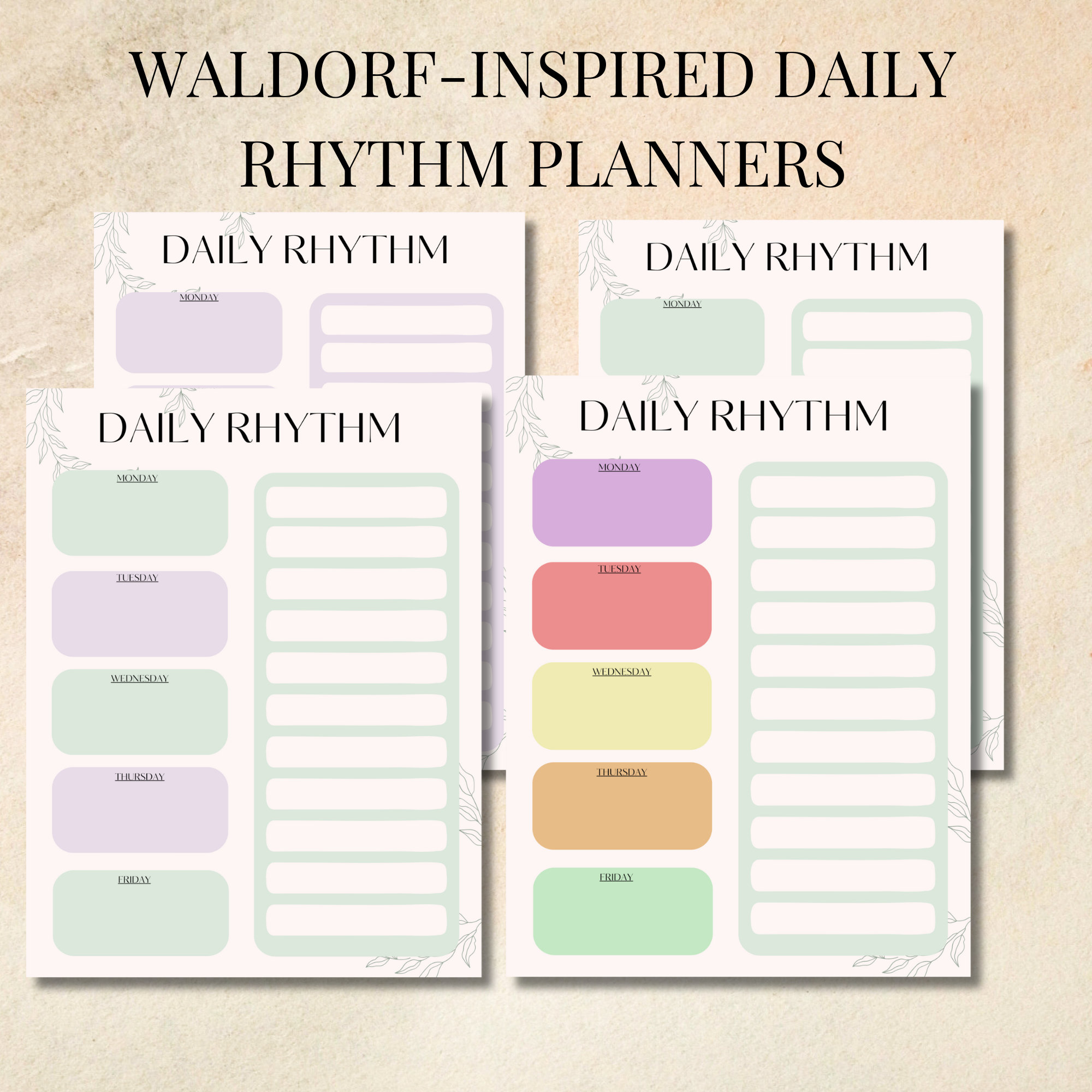 Waldorf Inspired Daily and Weekly Rhythm Planner for Homeschool ...