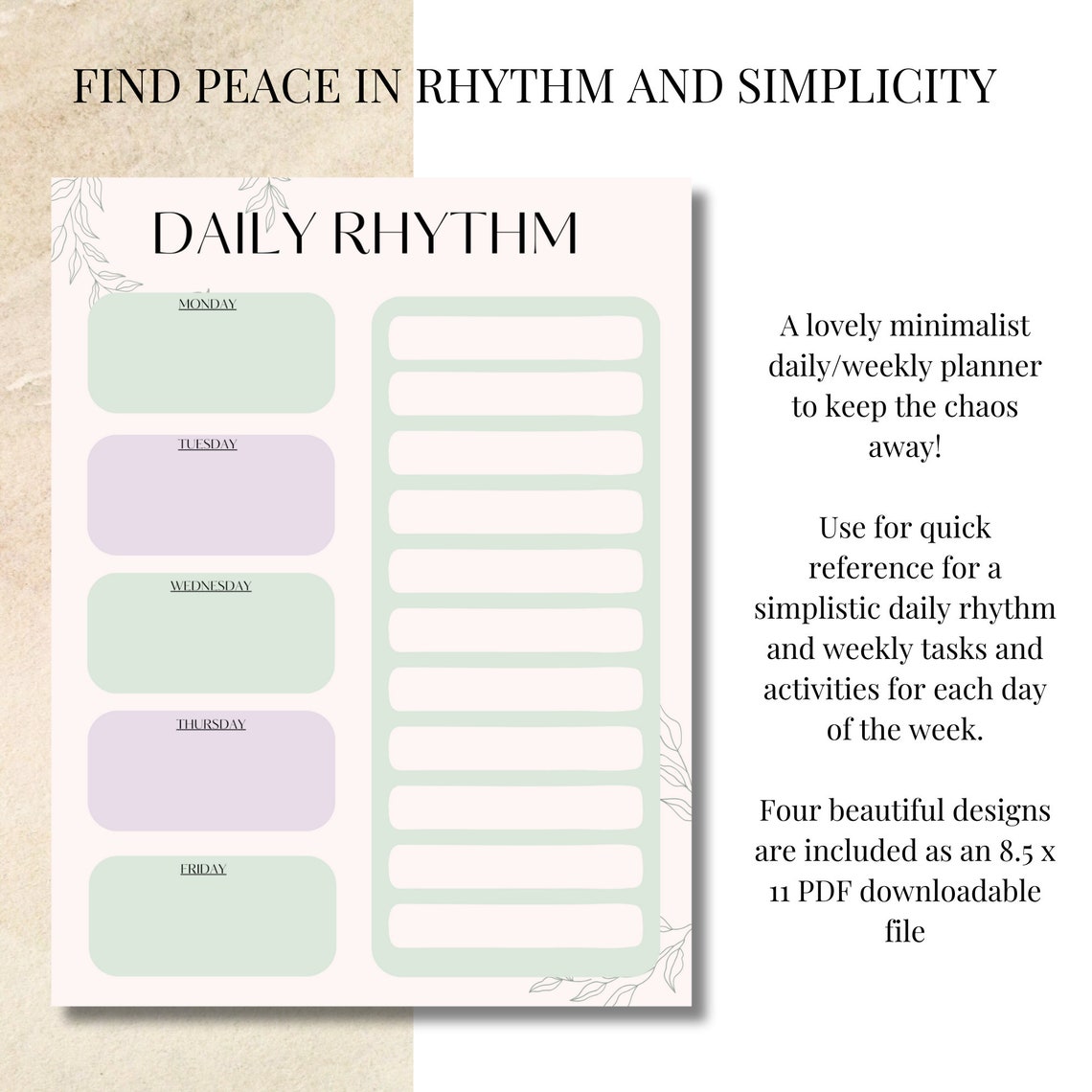 Waldorf Inspired Daily and Weekly Rhythm Planner for Homeschool ...