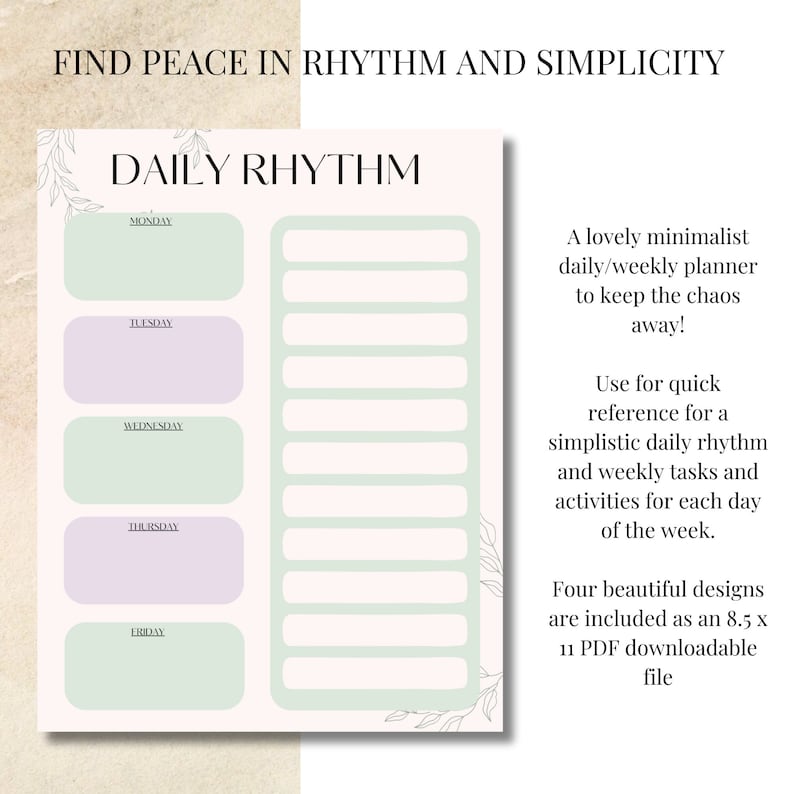 Waldorf Inspired Daily and Weekly Rhythm Planner for Homeschool ...