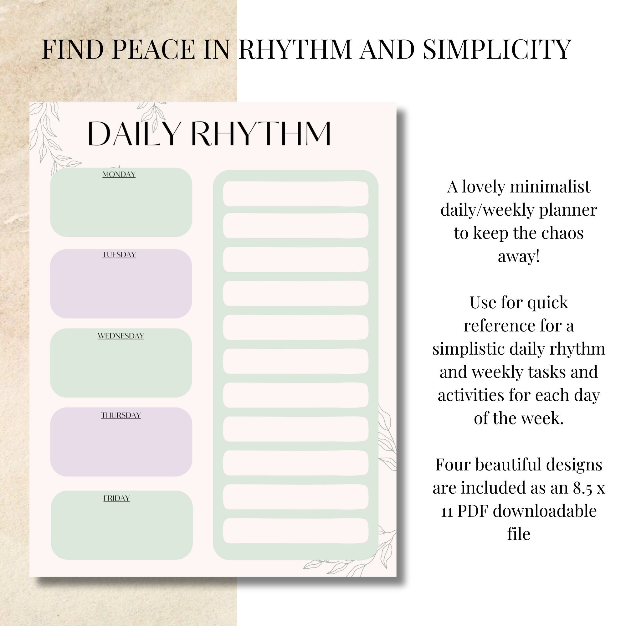 Waldorf Inspired Daily and Weekly Rhythm Planner for Homeschool ...