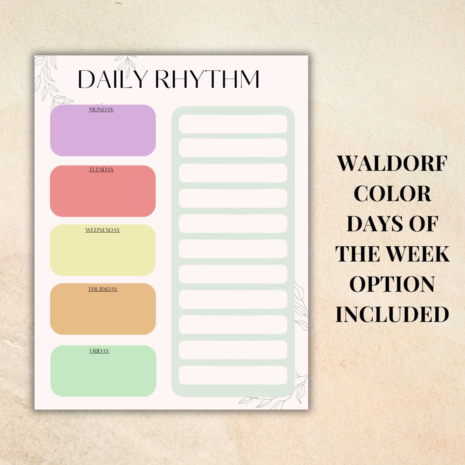 Waldorf Inspired Daily and Weekly Rhythm Planner for Homeschool ...