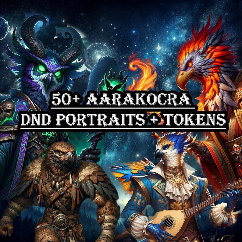50 Aarakocra Dnd Art and Corresponding Tokens, Character & NPC ...