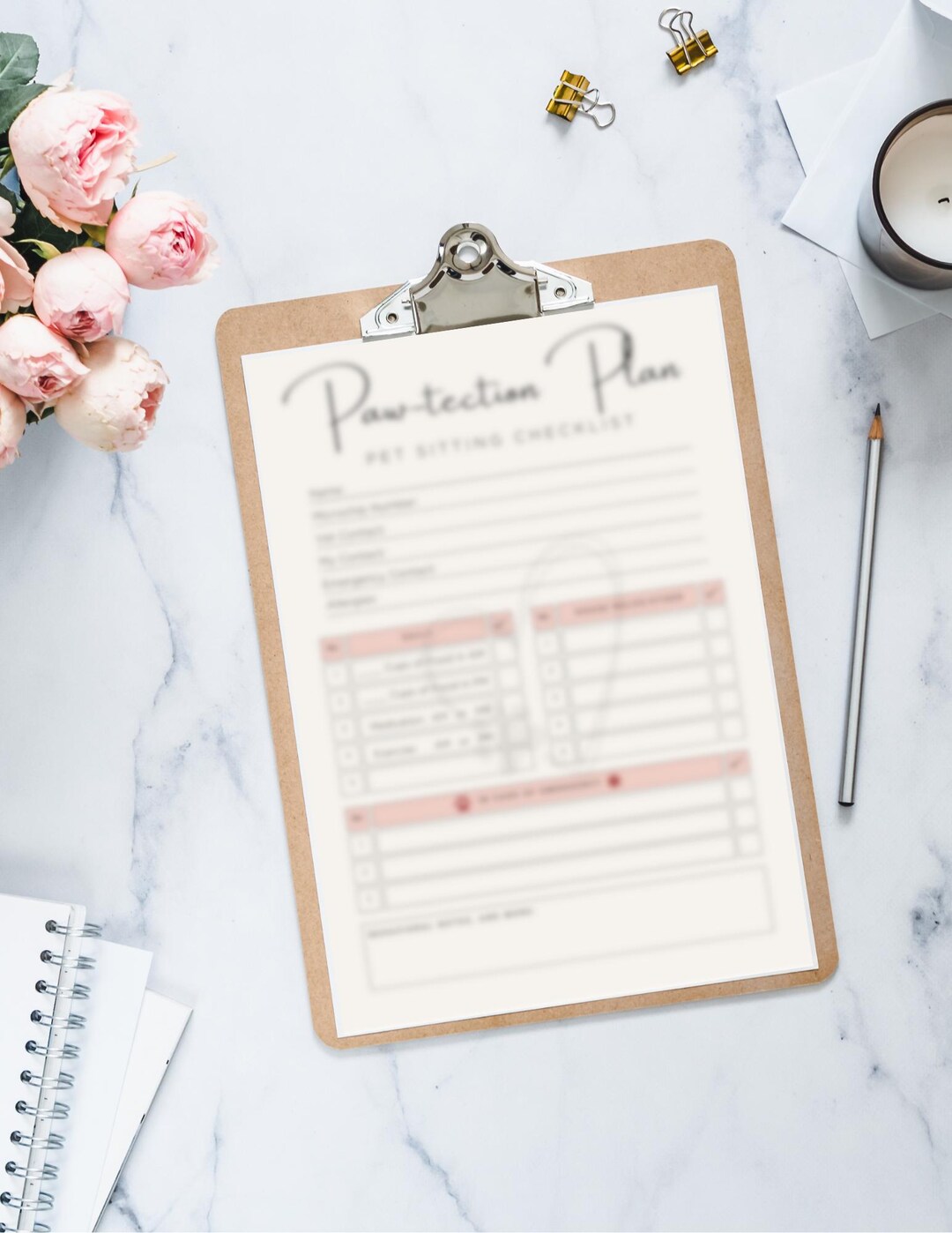 Emergency Pet Info Sheet | Printable Pet Sitter Instructions + Pet Care ...