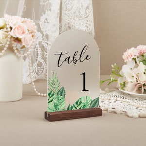 Tropical Monstera Wedding Table Numbers, Palm Leaf Table Numbers, Beach ...