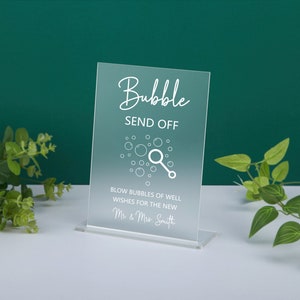 Wedding Bubble Send off Sign, Newlywed Send off Sign, Blow Bubbles of ...