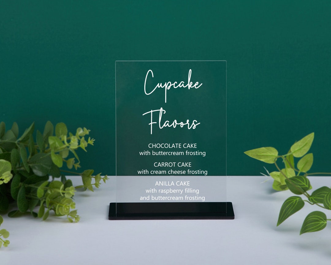 Cupcake Menu Sign, Wedding Cupcake Favors Sign, Wedding Dessert Sign ...