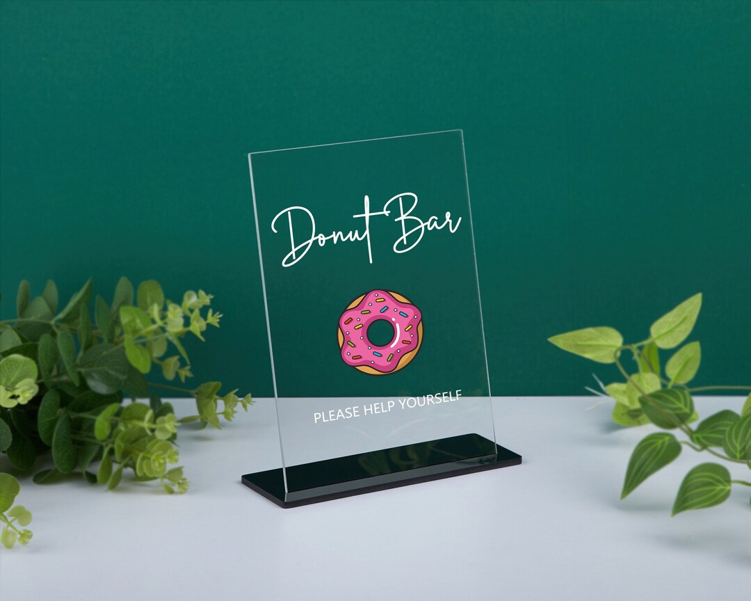 Donut Bar Table Sign, Sweets Table Bar Sign, Acrylic Wedding Signage ...