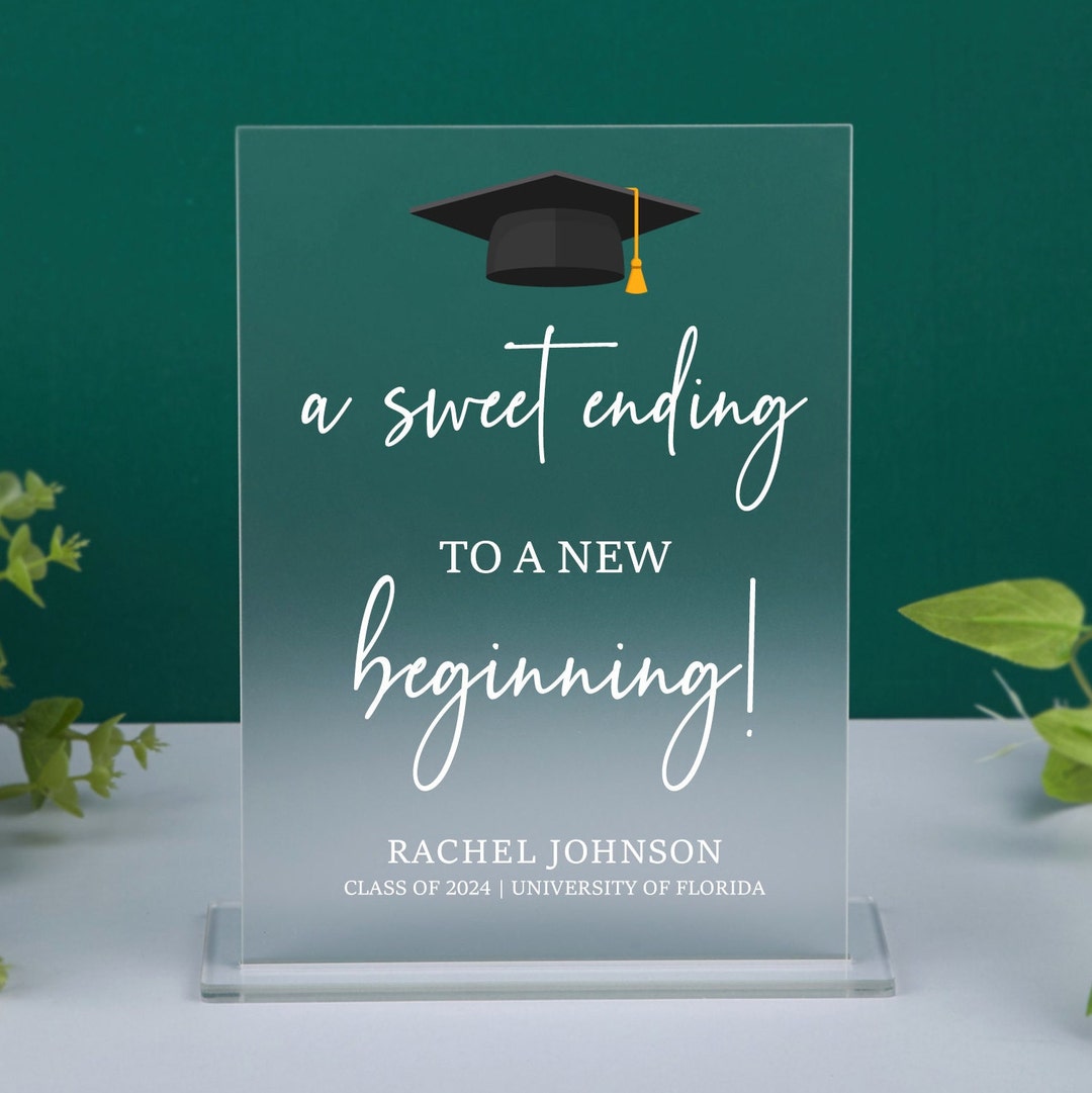 Graduation Candy Bar Sign, a Sweet Ending to a New Beginning Sign ...