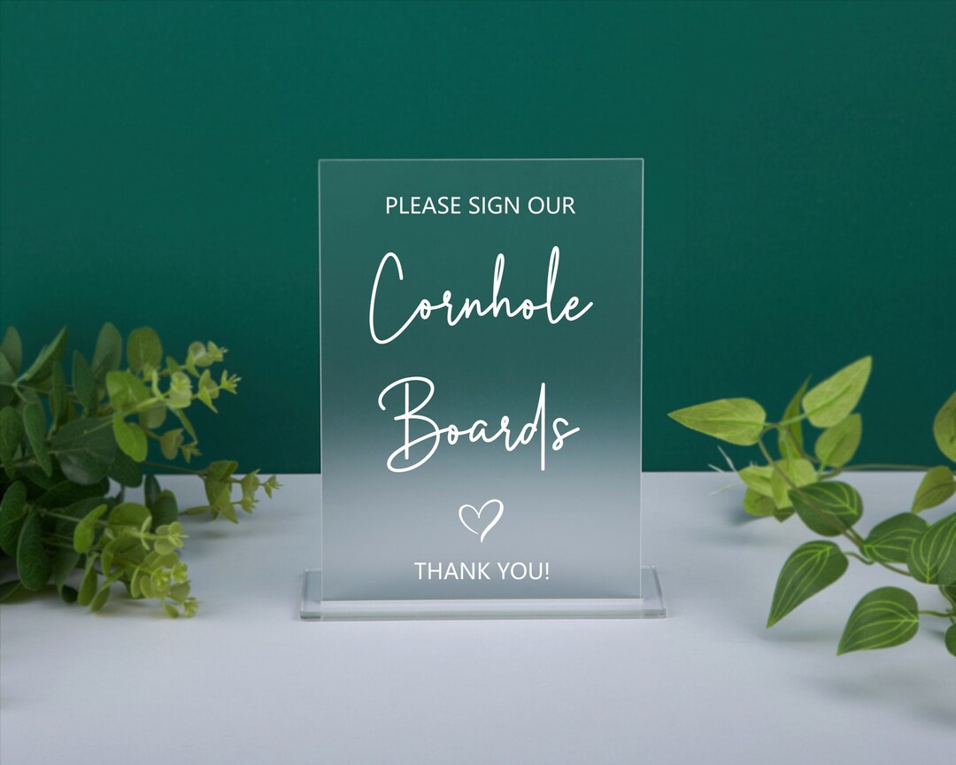 Please Sign Our Cornhole Boards Sign, Cornhole Wedding Guestbook ...