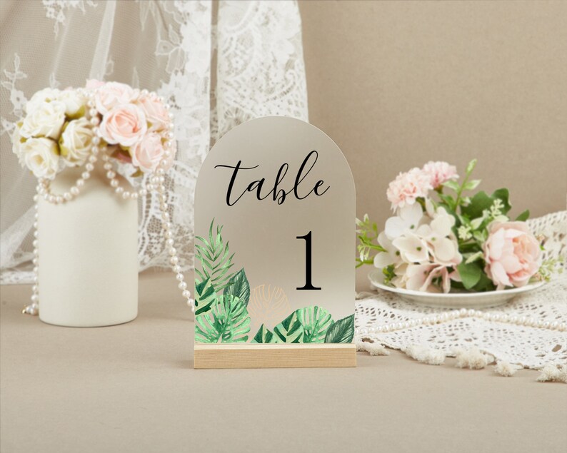Tropical Monstera Wedding Table Numbers, Palm Leaf Table Numbers, Beach ...