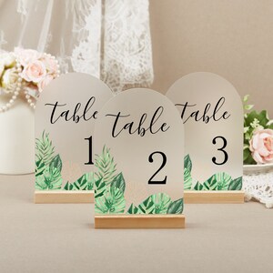 Tropical Monstera Wedding Table Numbers, Palm Leaf Table Numbers, Beach ...
