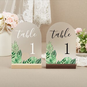 Tropical Monstera Wedding Table Numbers, Palm Leaf Table Numbers, Beach ...