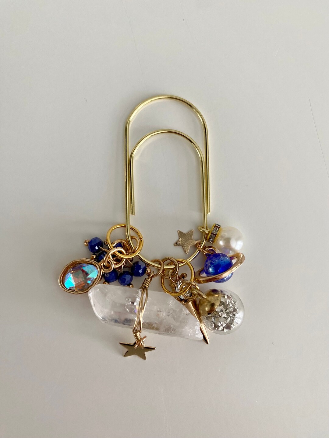 Blue Galaxy Book Mark Charm Planner Charm Paperclip Charm Dangle Clip ...
