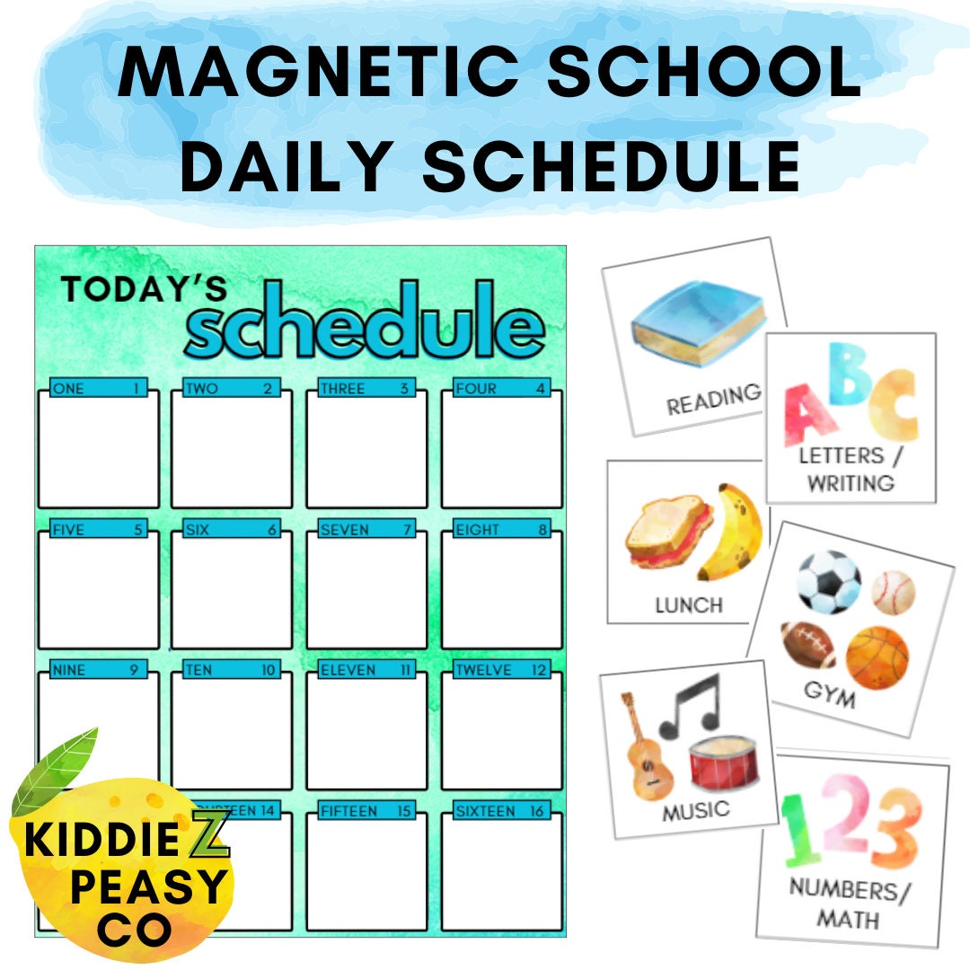 Magnetic School Daily Schedule for Kids - Etsy