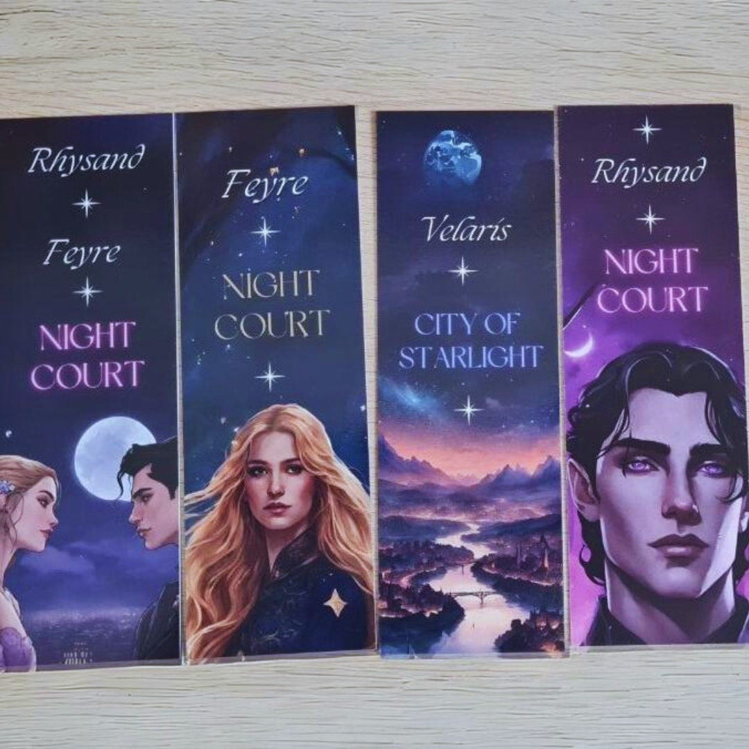 Set of 4 ACOTAR Bookmarks | Feyre and Rhysand Bookmarks | 4 Bookmarks ...