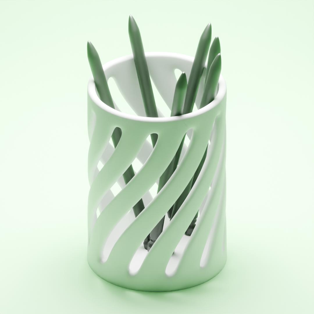 Helix Desk Organizer | 3D Print File (.stl) | Pencil Holder, Modern ...
