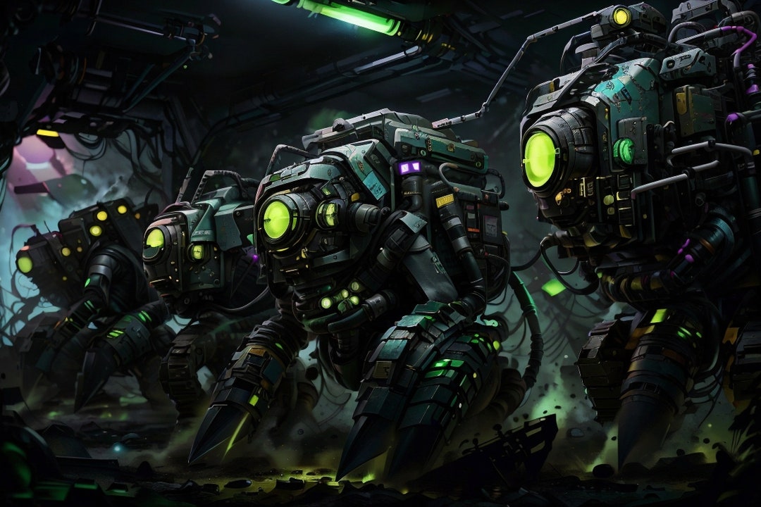 Ai-generated Scifi Art Army of Robot Aliens Digital Print Leonardo ...