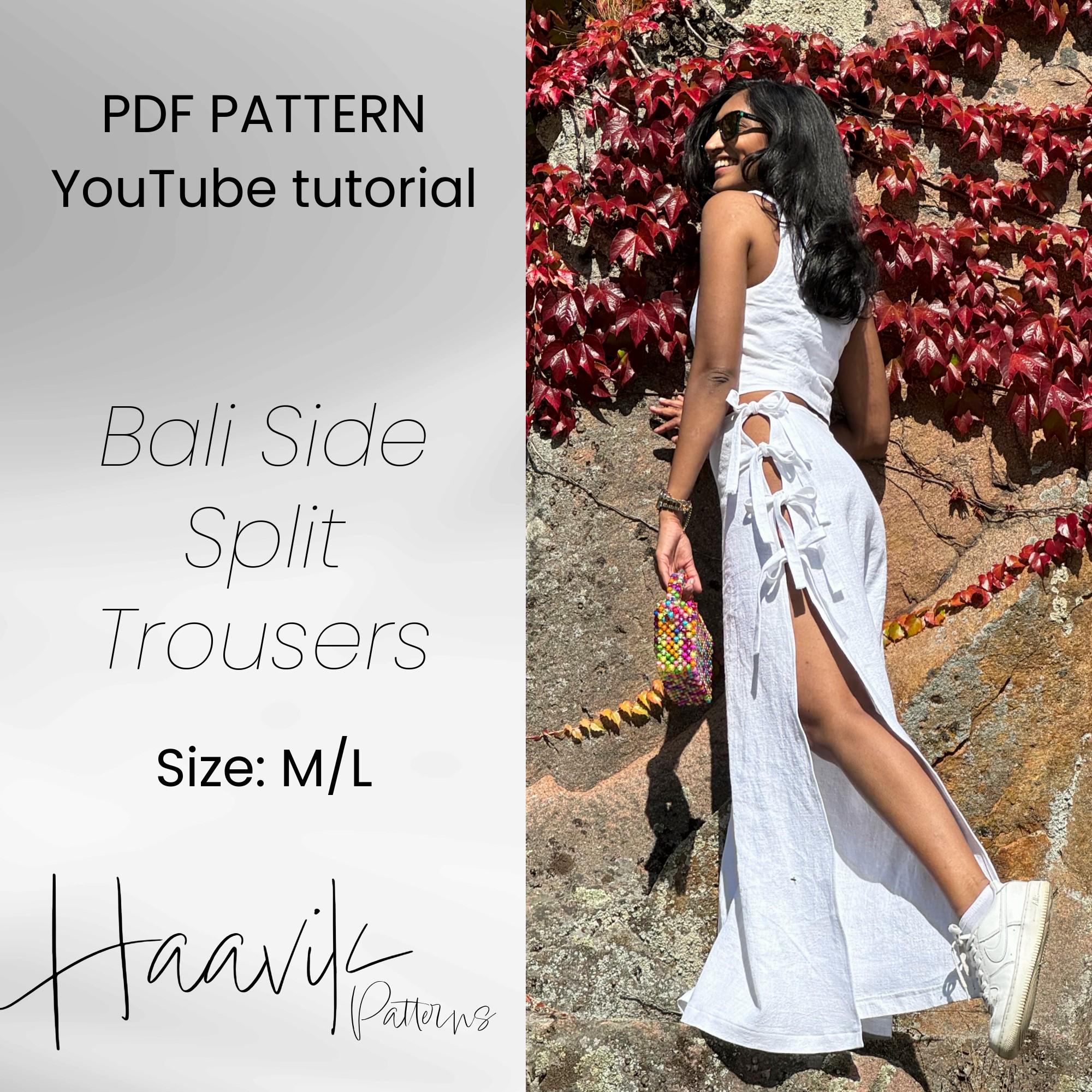 PDF Sewing Pattern for Bali Side Split Trousers | Size M/L | Beginner ...