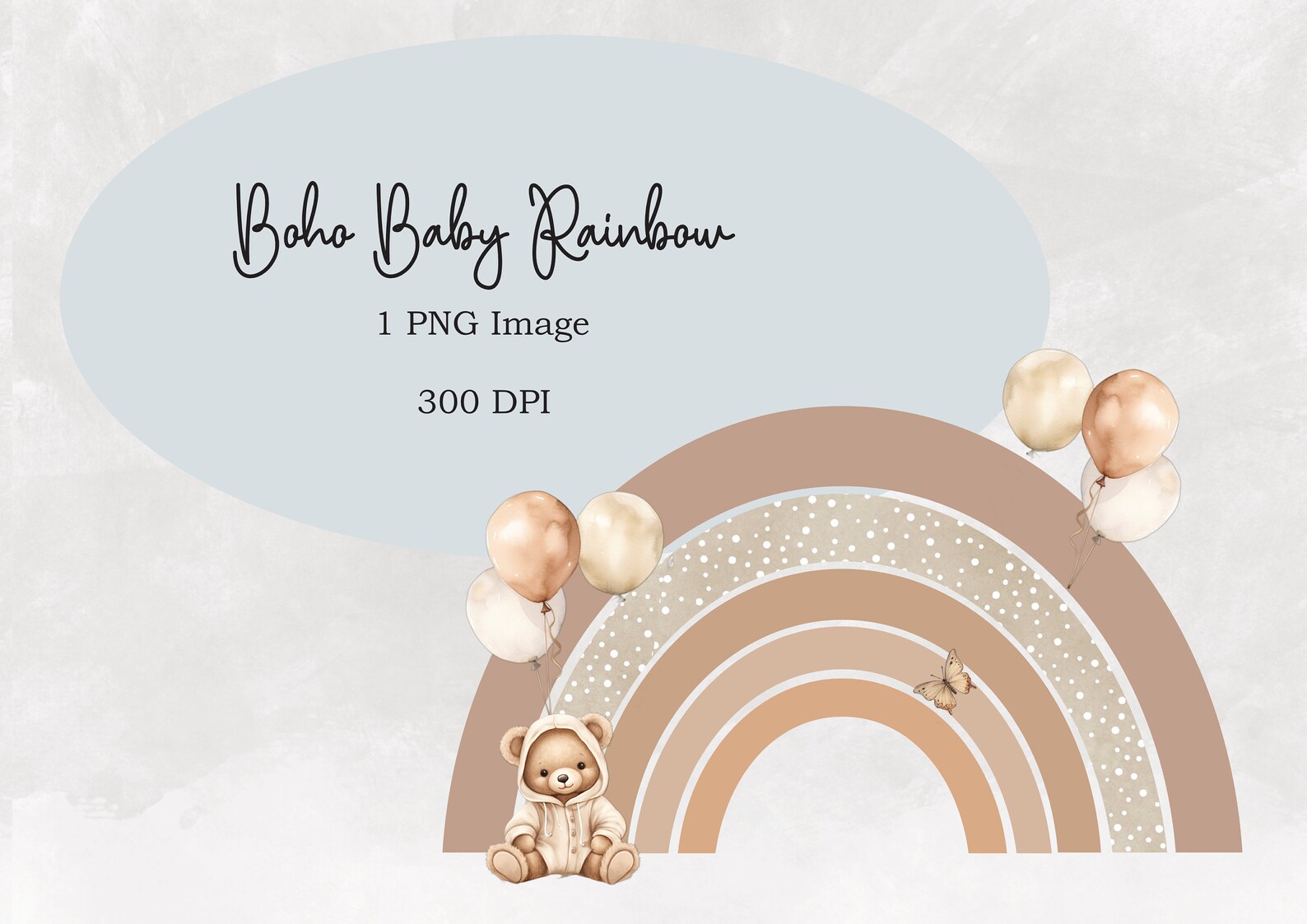 Rainbow PNG, Baby PNG, Transparent Background PNG, Boho Png, Teddy Bear ...