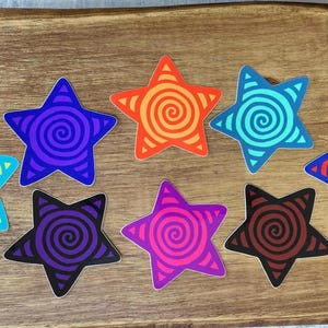 Spiral Star Stickers - (8 Colors to Choose From) UV Proctective ...