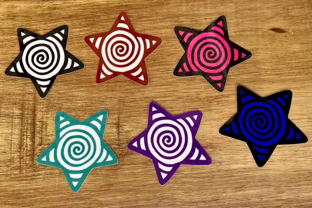 Spiral Star Stickers - (6 More Colors to Choose From) UV Protective ...