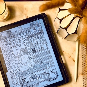 Cozy Digital Coloring Page - Etsy