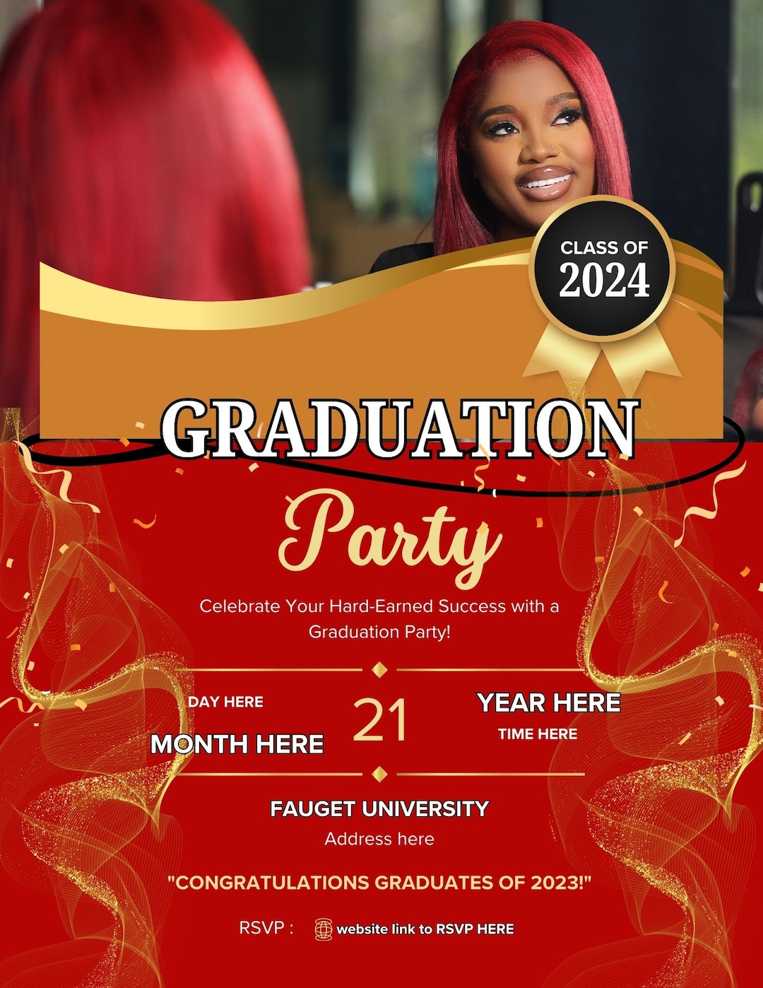 4 GRADUATION Digital INVITATION Design TEMPLATES Editable and Canva ...