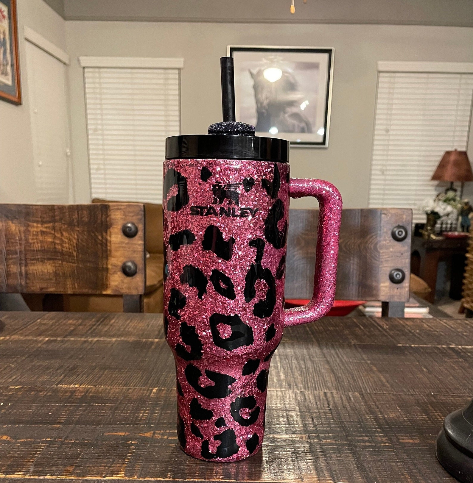 Hot Pink Leopard 30 Oz Stanley Cup | Authentic Stanley - Etsy
