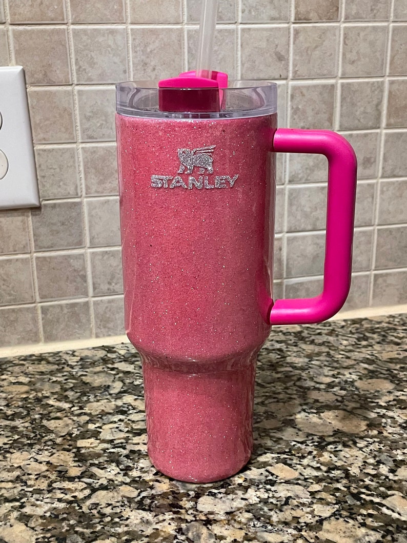 30 Oz Pink Bling Stanley Cup | Authentic 40 Oz Stanley Quencher - Etsy