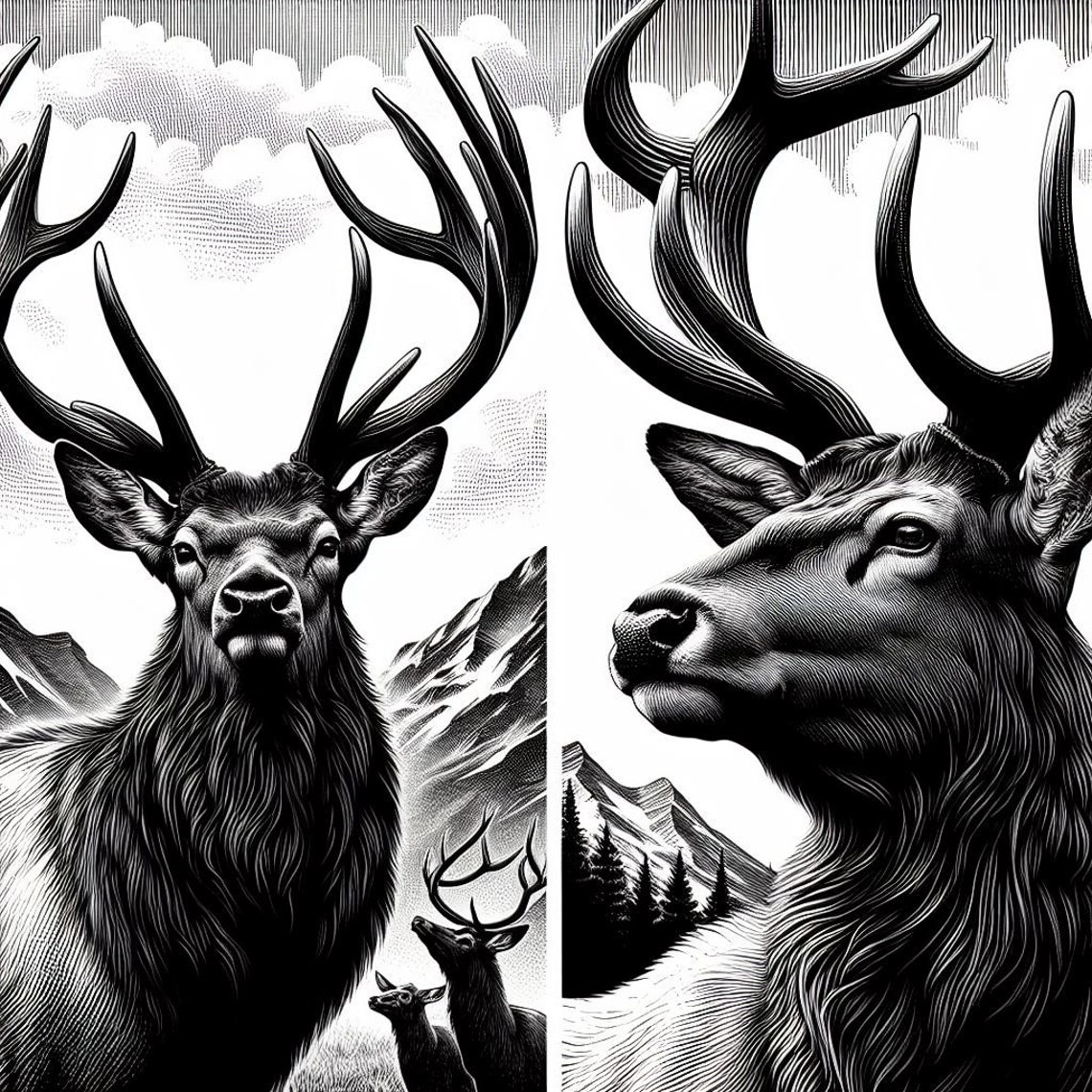 Elk Engraving Images - Etsy