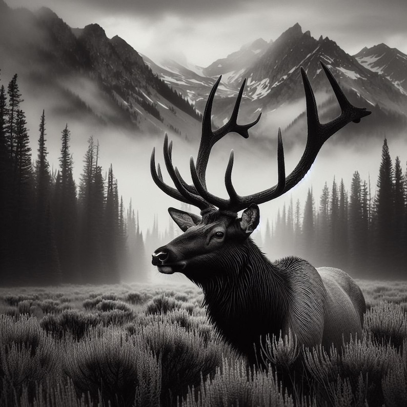Elk Engraving Images - Etsy