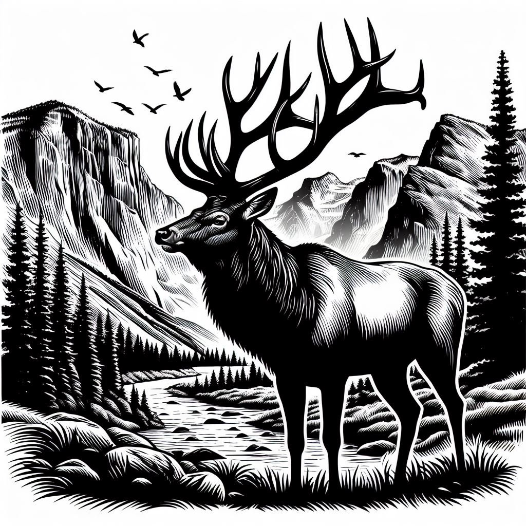 Elk Engraving Images - Etsy