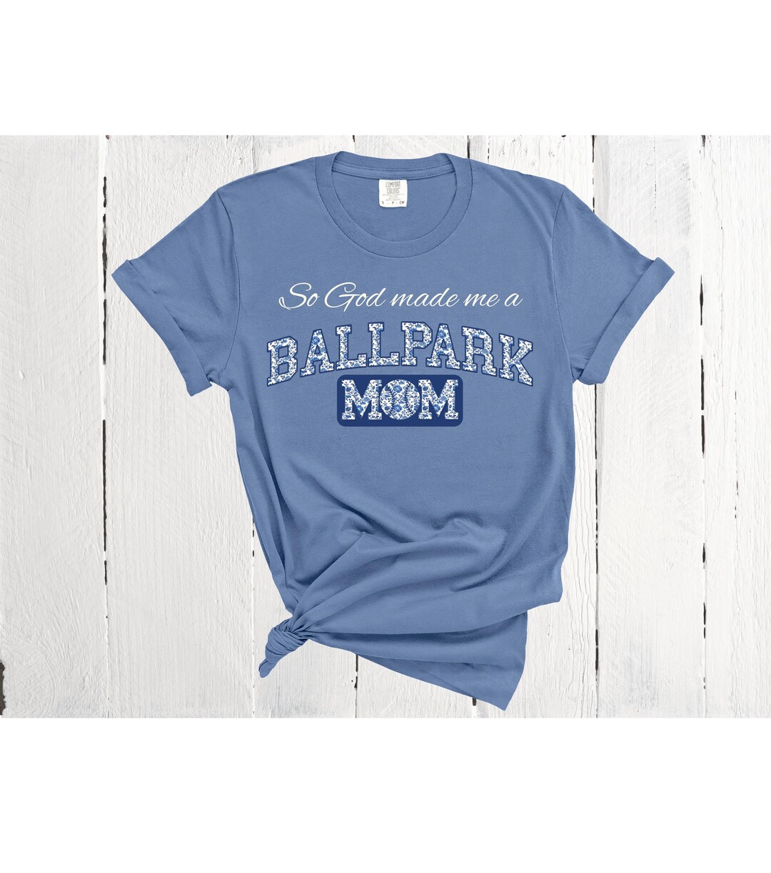 So God Made Me a Ballpark Mom T-shirt Cute Floral Ballpark Mom Shirt ...