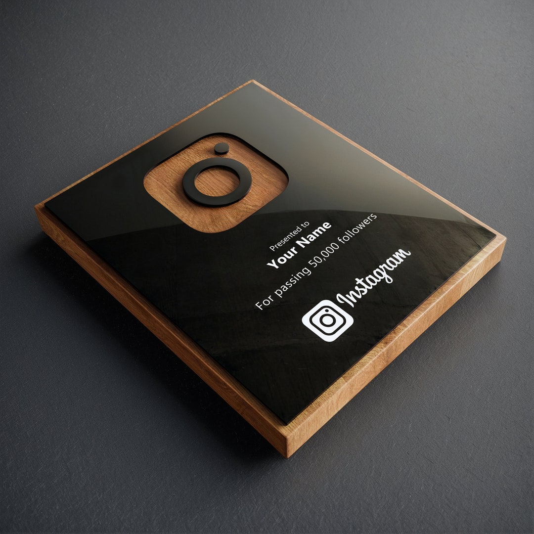 Instagram Award Plaque Made From Acrylic Glass and Spruce Wood - Etsy